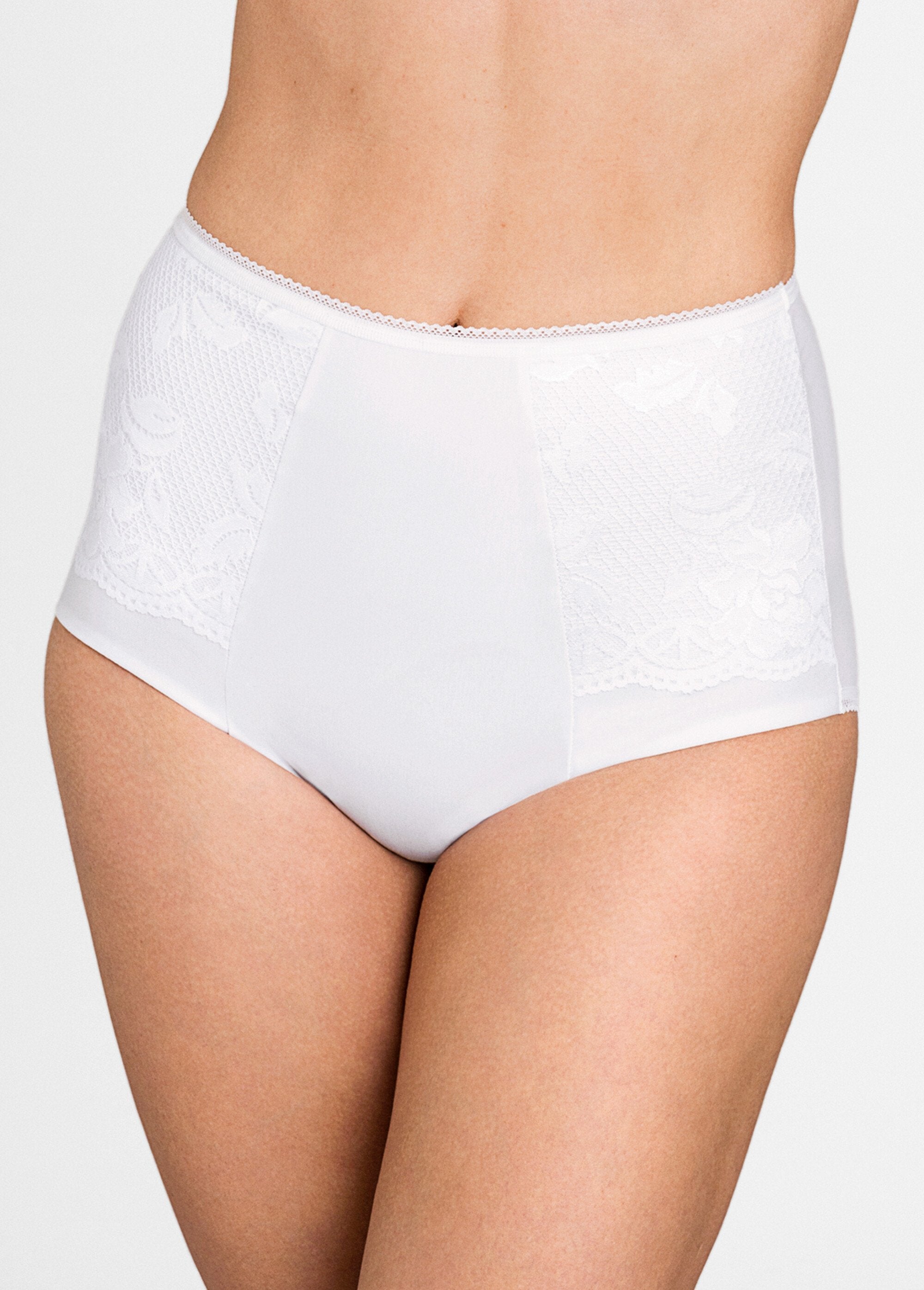 Miss Mary® - Gaine-culotte taille haute dentelle Blanc | Afibel