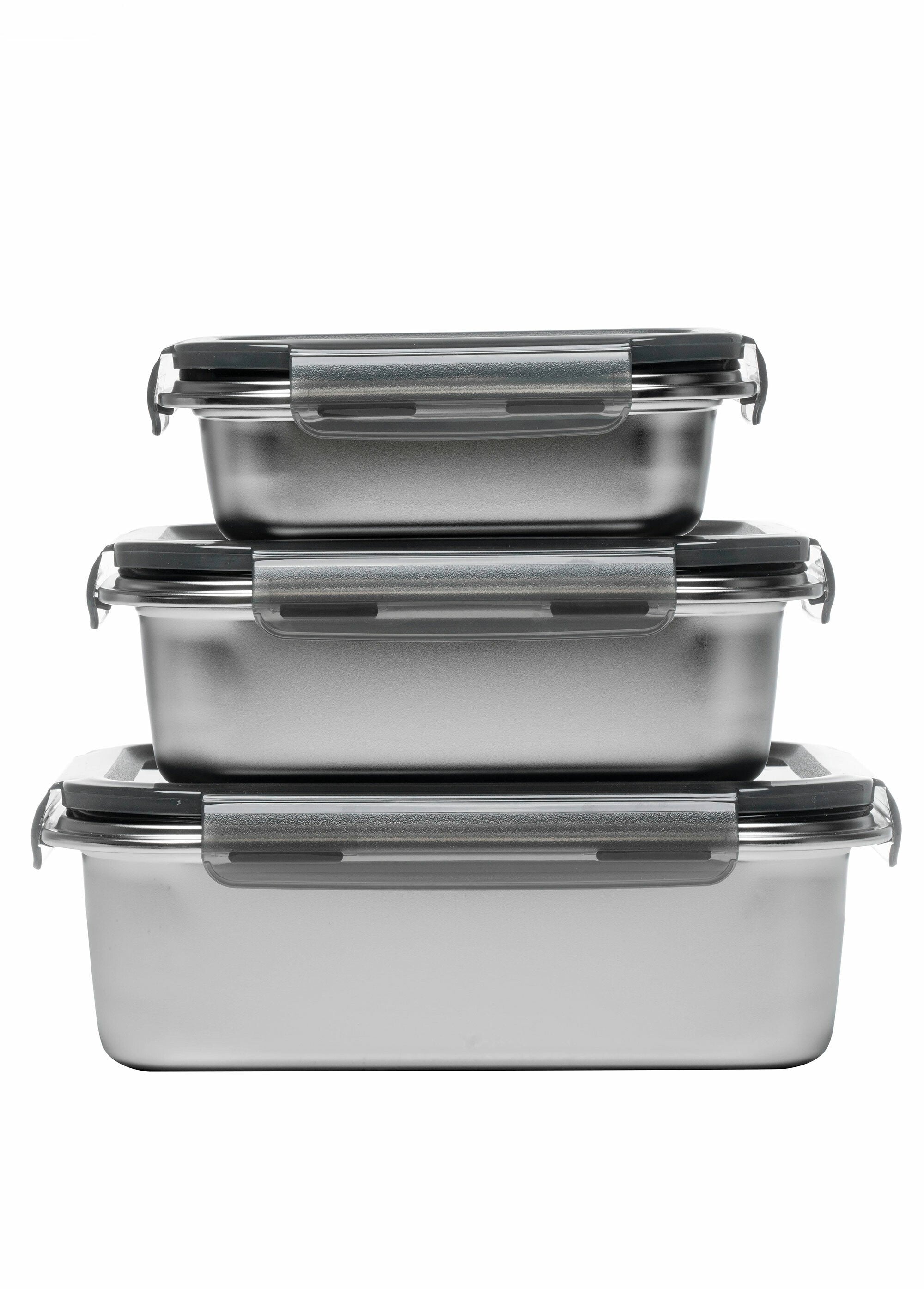 3 boites rectangulaires inox Argent | Afibel