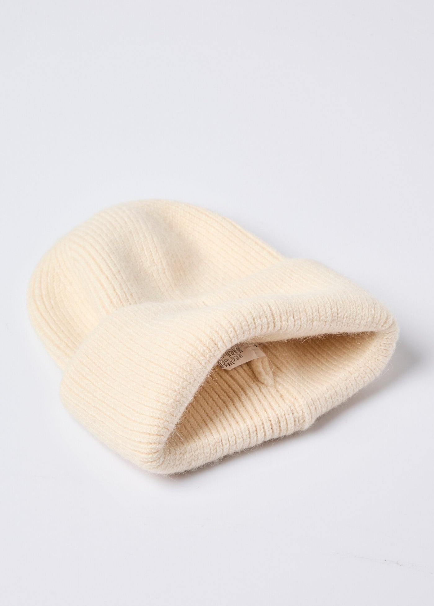 Bonnet en maille cotelée avec angora Ecru | Afibel