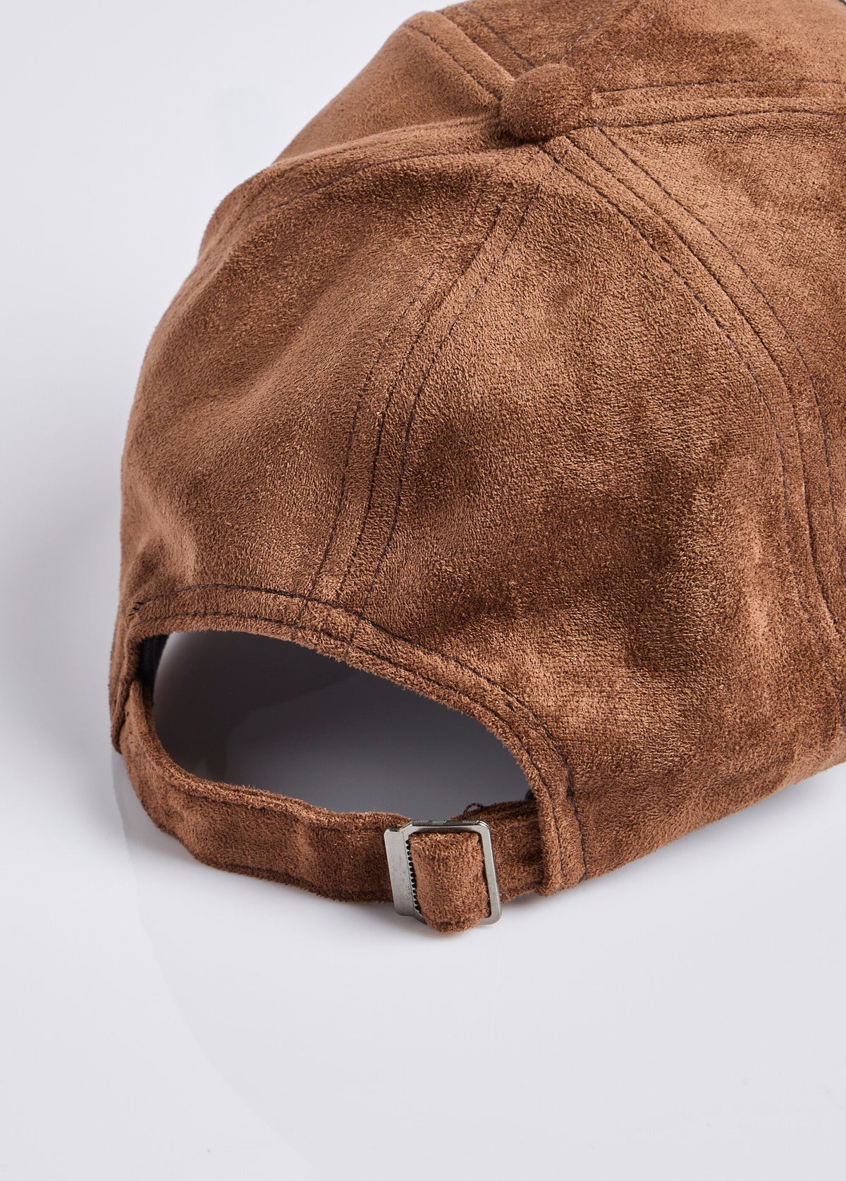 Casquette en simili daim, détail léopard Marron | Afibel