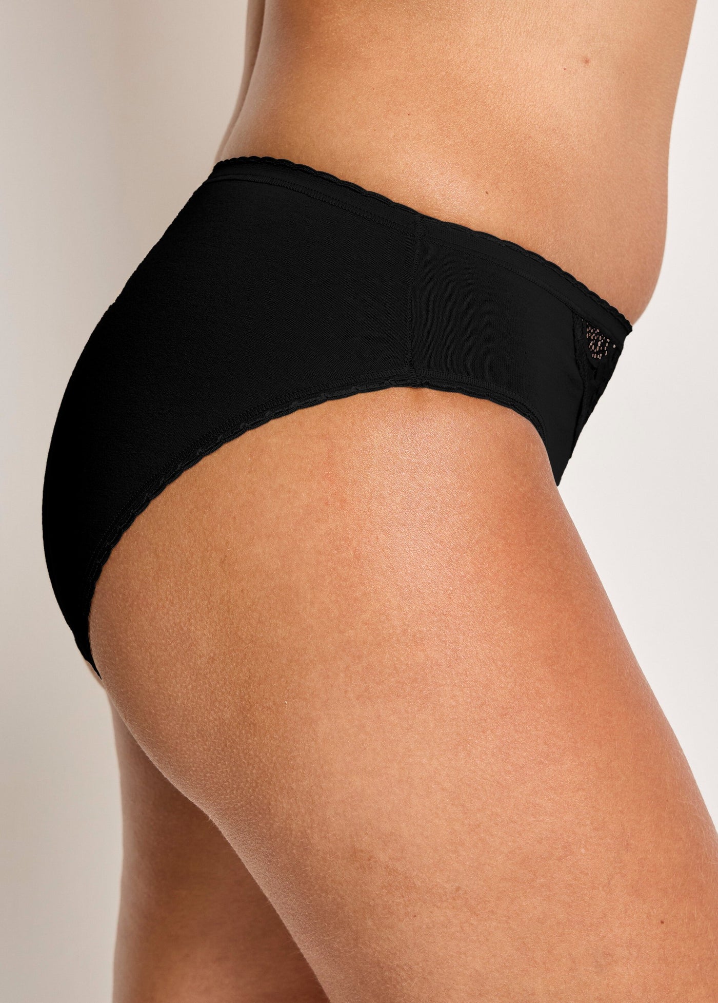 Culotte échancrée dentelle coton - lot de 3 Noir lot3 | Afibel