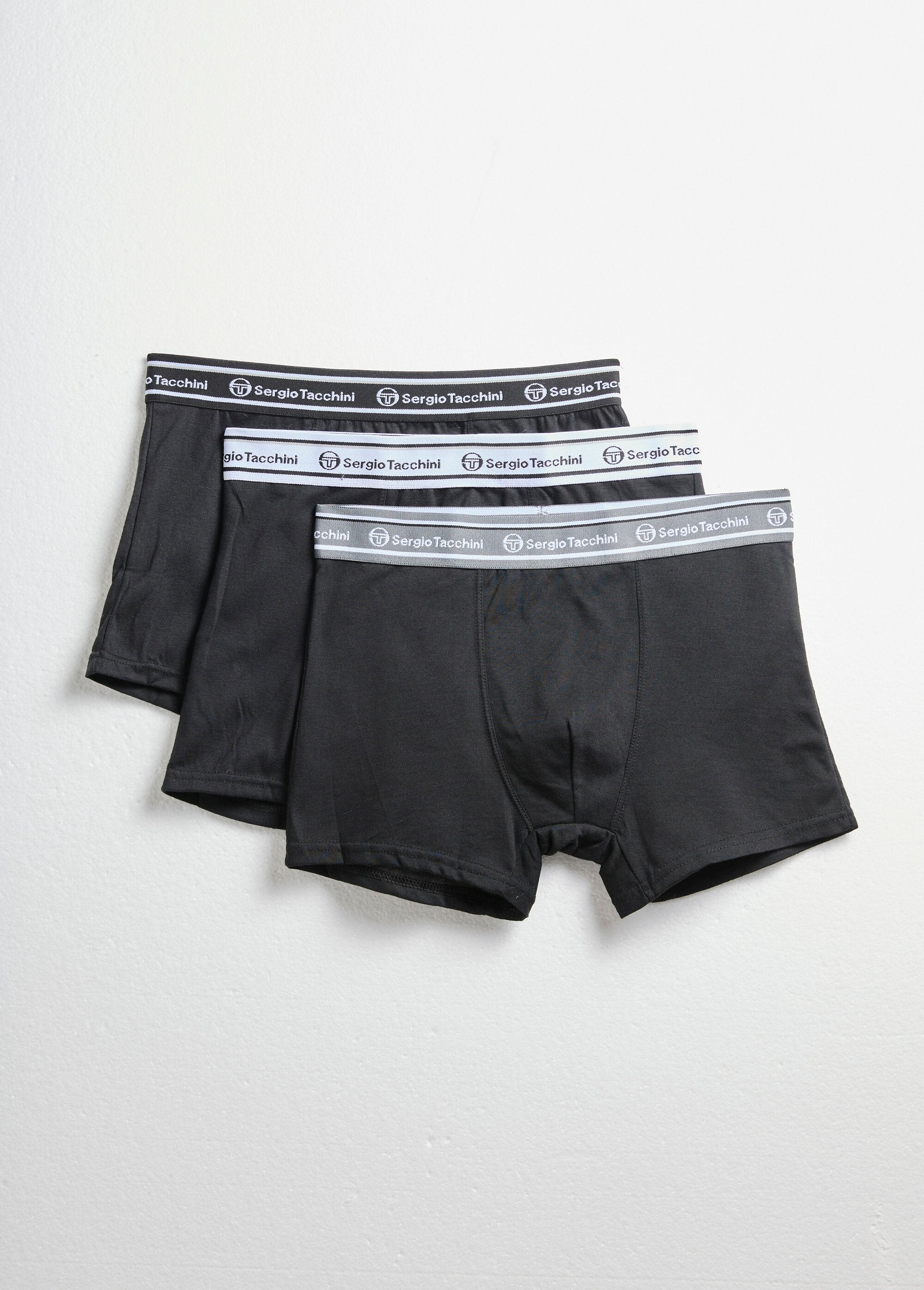 Lot de 3 Boxers unis ceinture élastiquée Noir | Afibel
