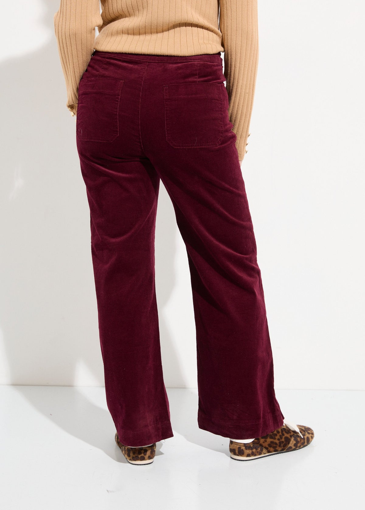 Flared Velvet Bridge Pants Bordeaux | EUAfibel