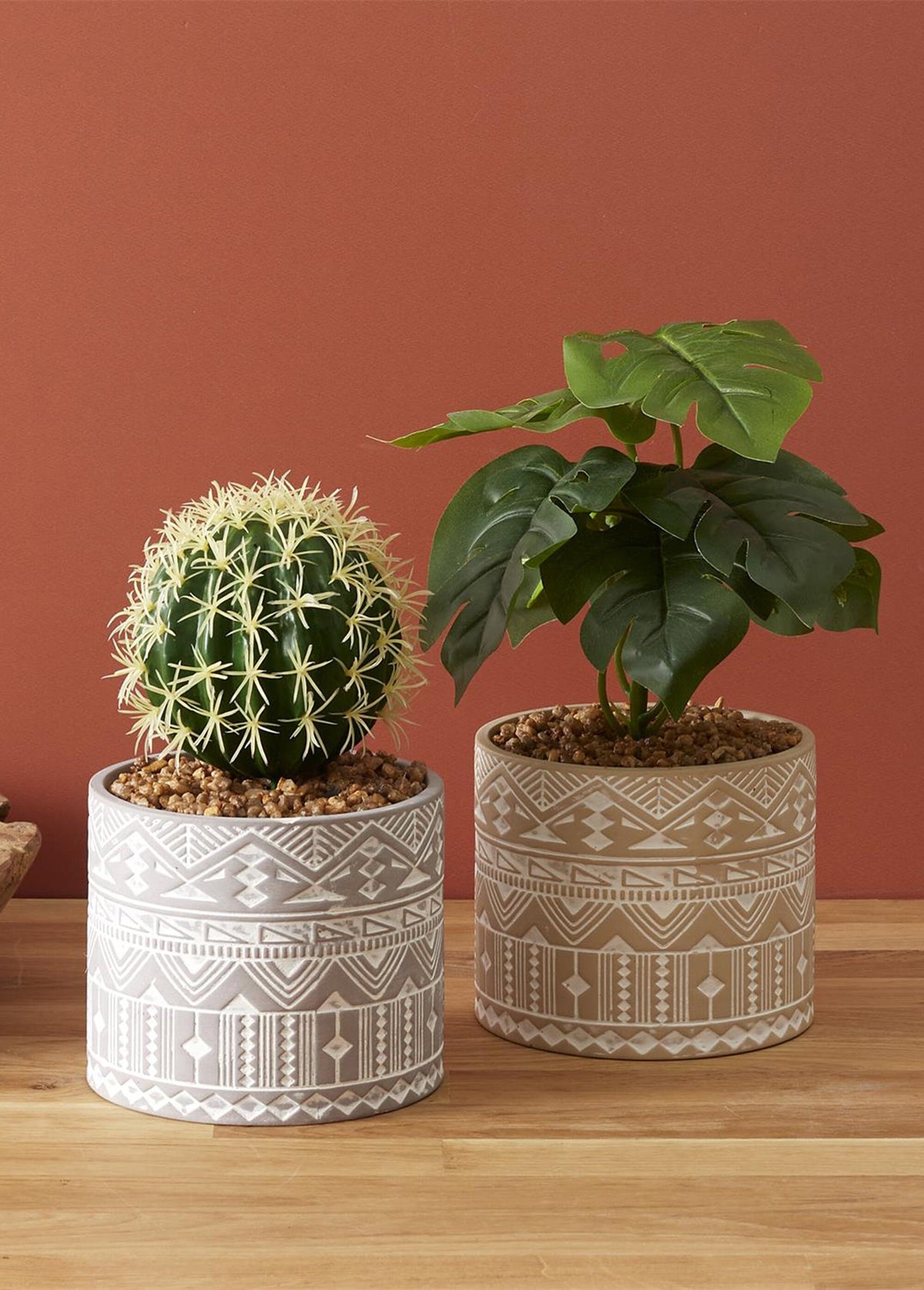 Artificial plant + ethnic pot Gray | Afibel