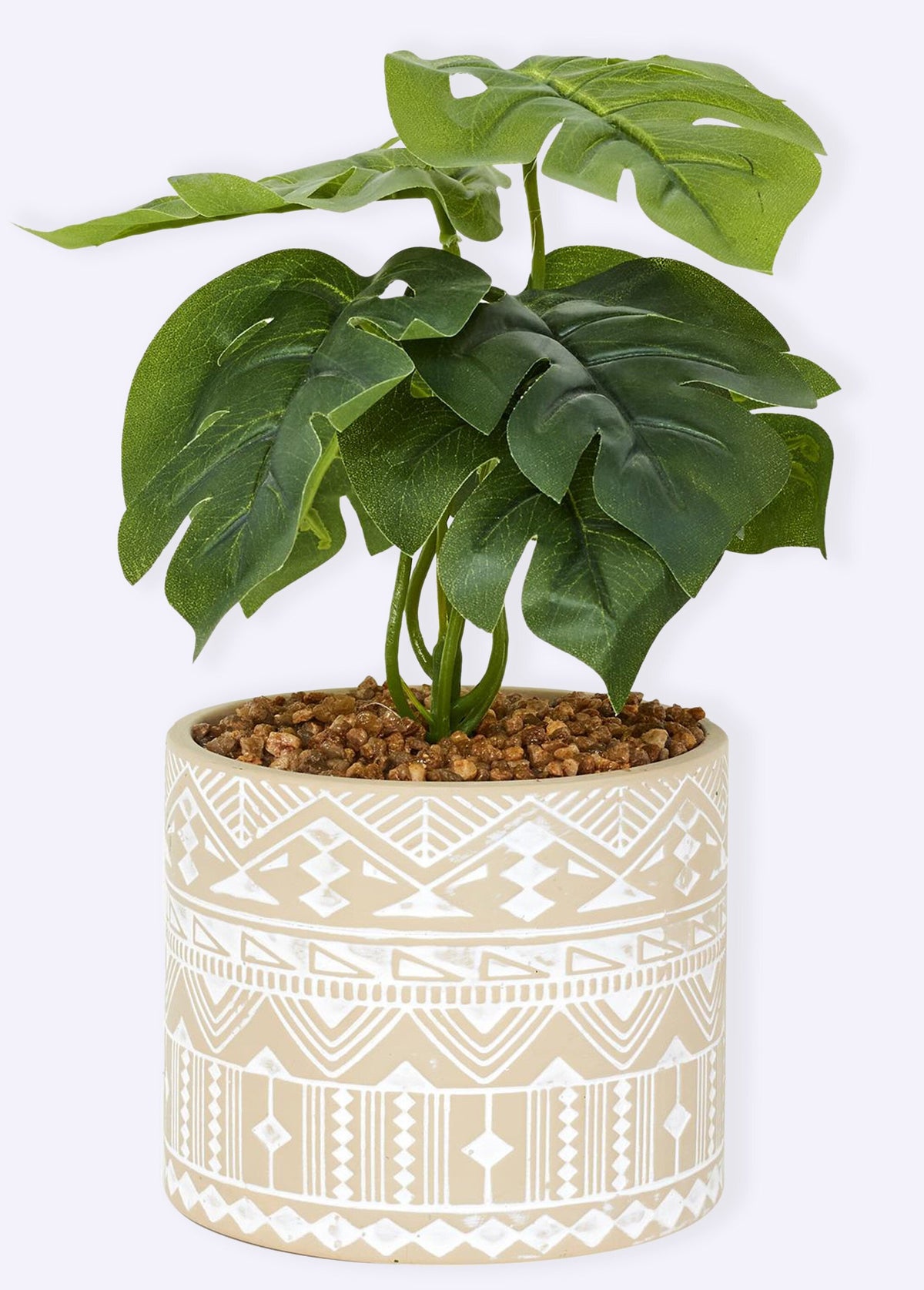 Plante artificielle + pot ethnique Beige | Afibel