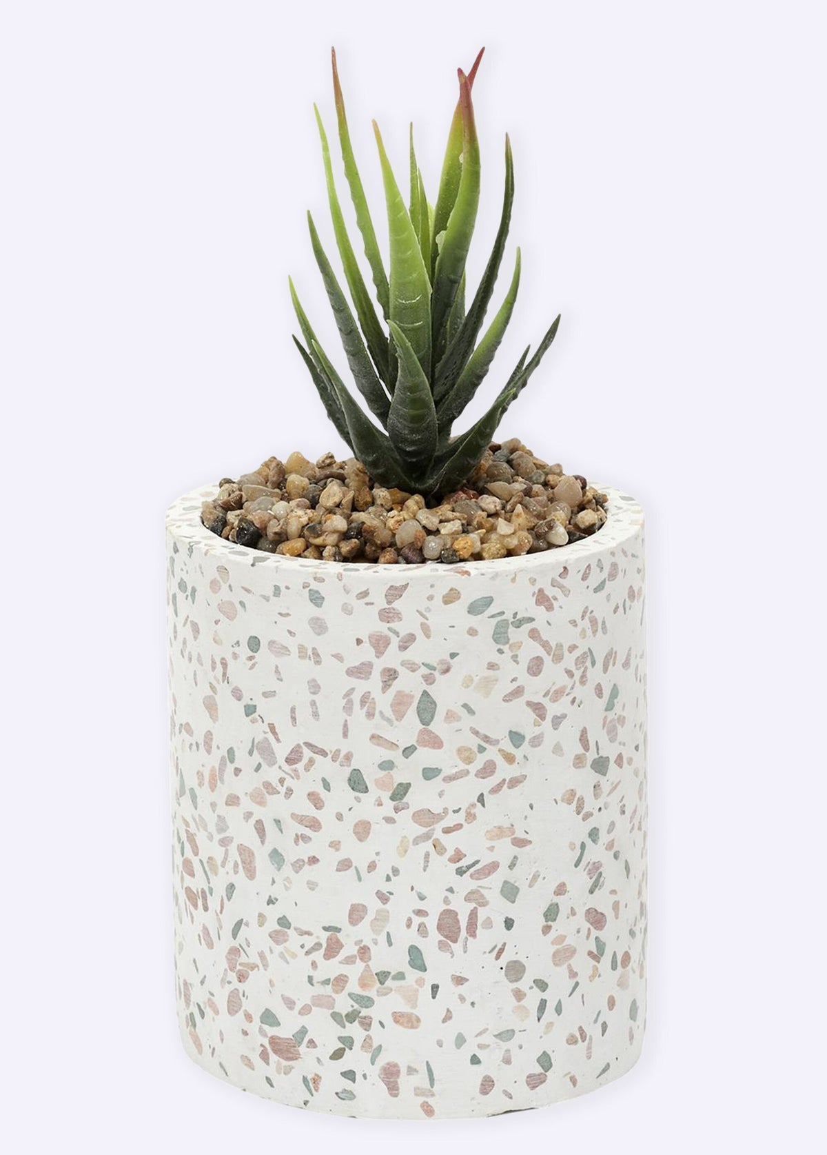Artificial plant + terrazzo-style pot White | Afibel