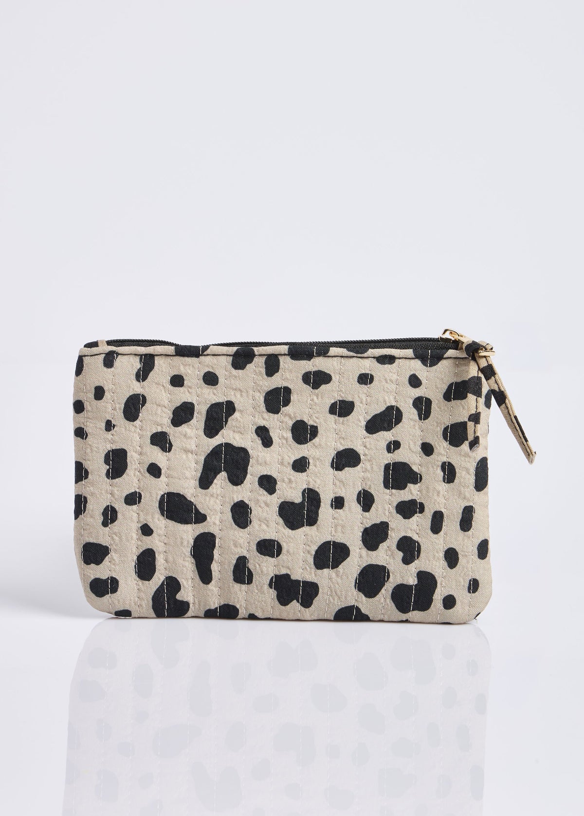Porte monnaie à message, motif animalier Beige et noir | Afibel
